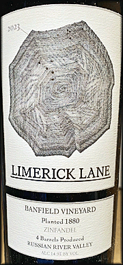 Ken's wine review of 2023 Limerick Lane Zinfandel "Banfield Vineyard"